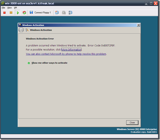 Microsoft: Windows Server 2008 RCx Activation Error – ICT-Freak.nl
